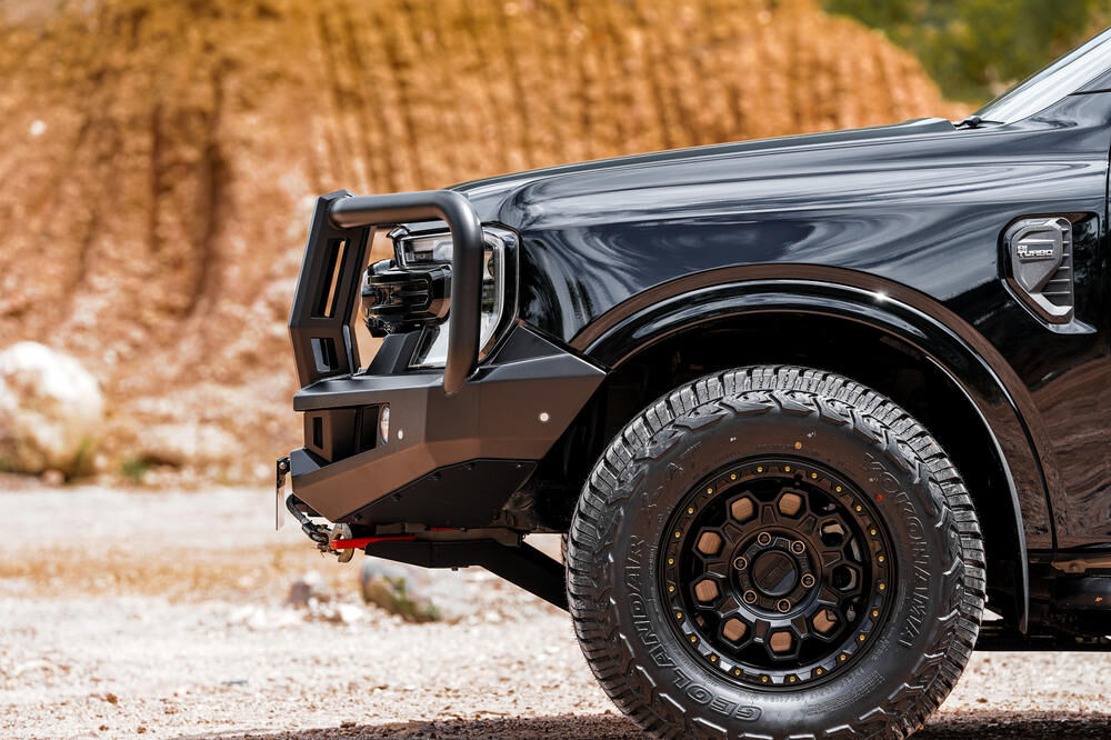 Piak Genesis Loop Bullbar (Orange Recovery Points & Black Bash Plate ...