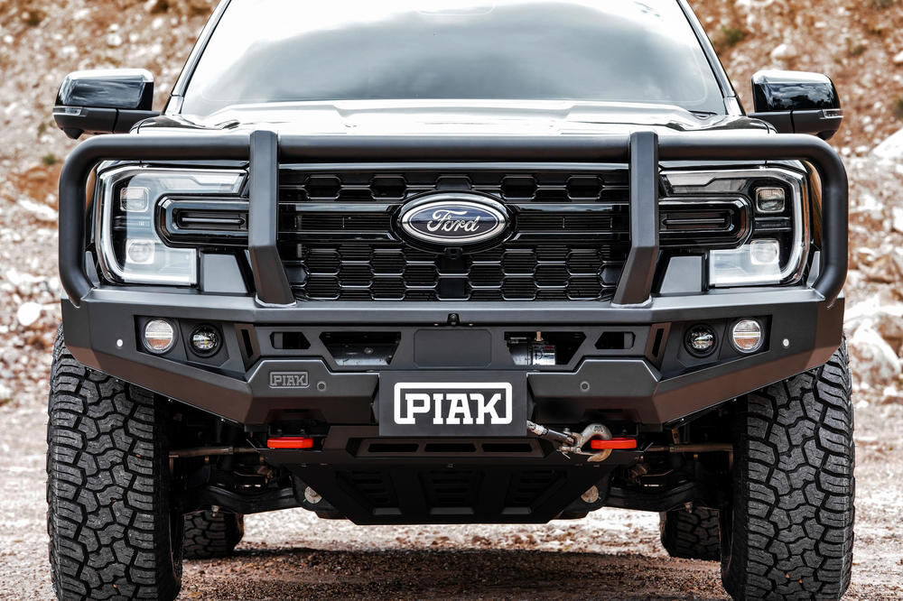 Piak Genesis Loop Bullbar (Orange Recovery Points & Black Bash Plate ...